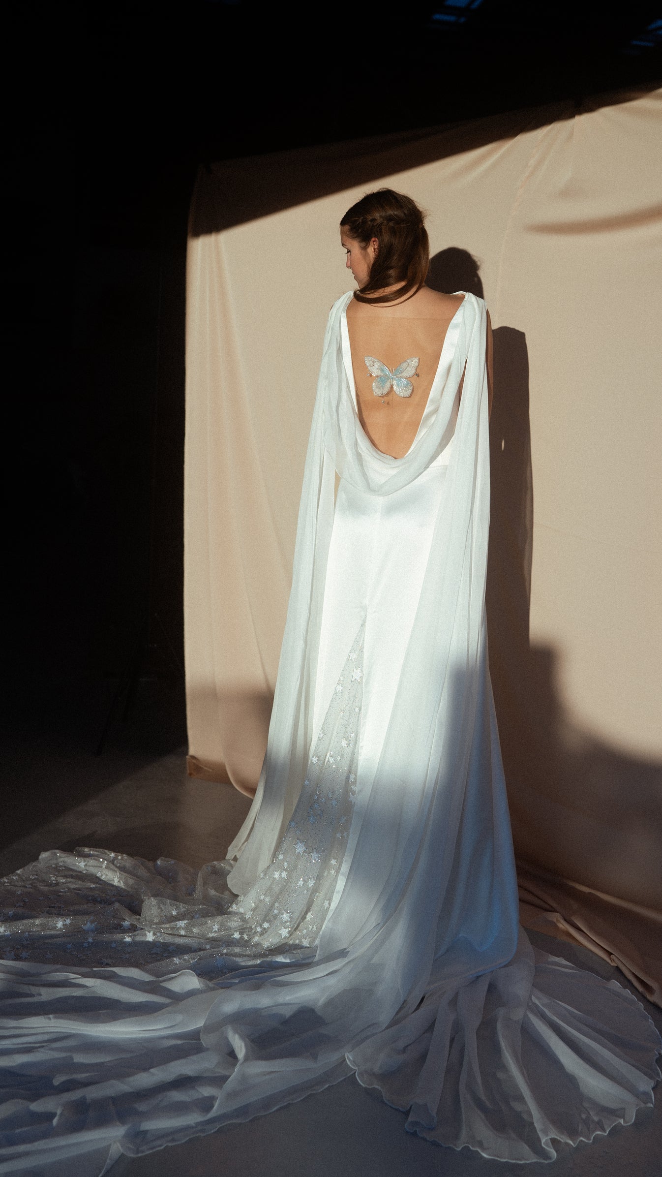 Aurora: Ethereal Satin and Silk Chiffon Wedding Gown | Customizable, Size-Inclusive Luxury ...