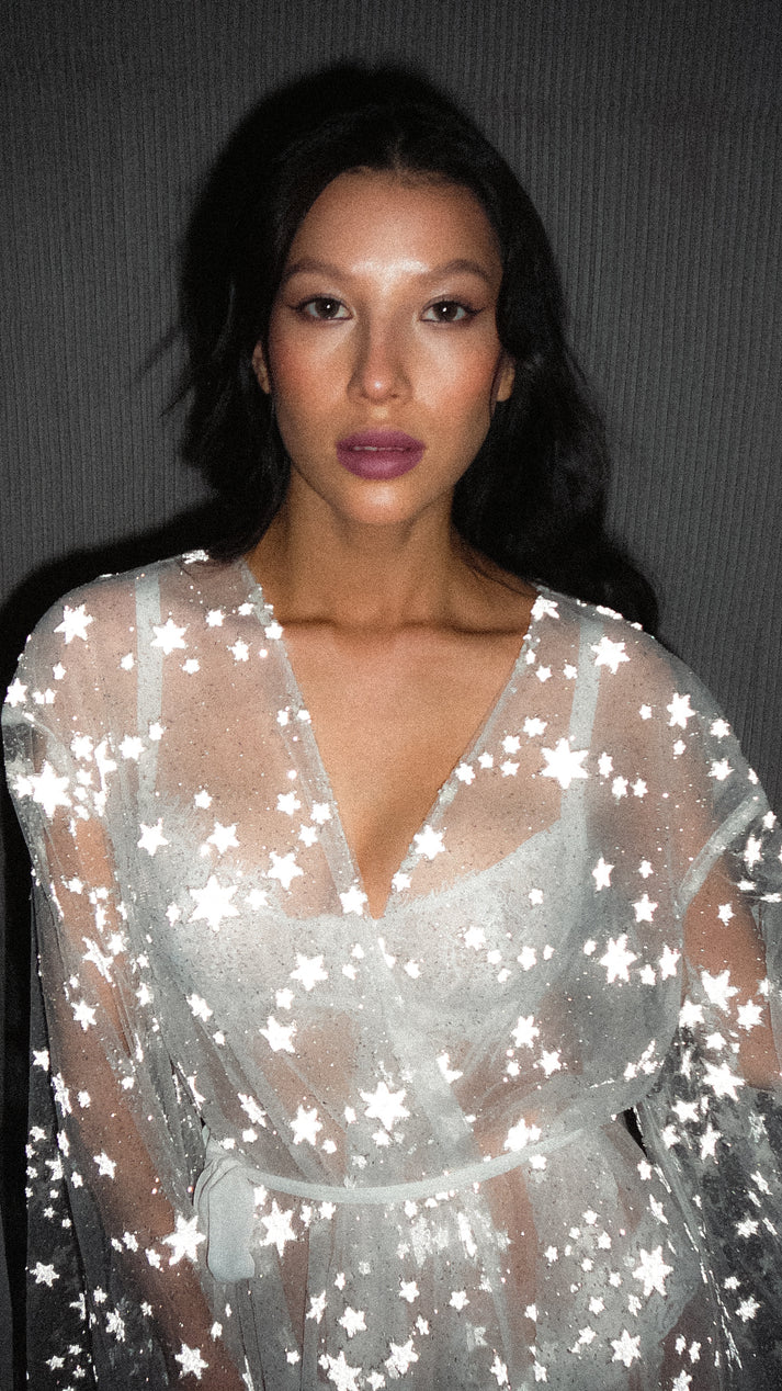 Bridal Robe, Celestial Kimono, Starry Wedding Robe – Perfect Getting Ready Robe for Brides ...