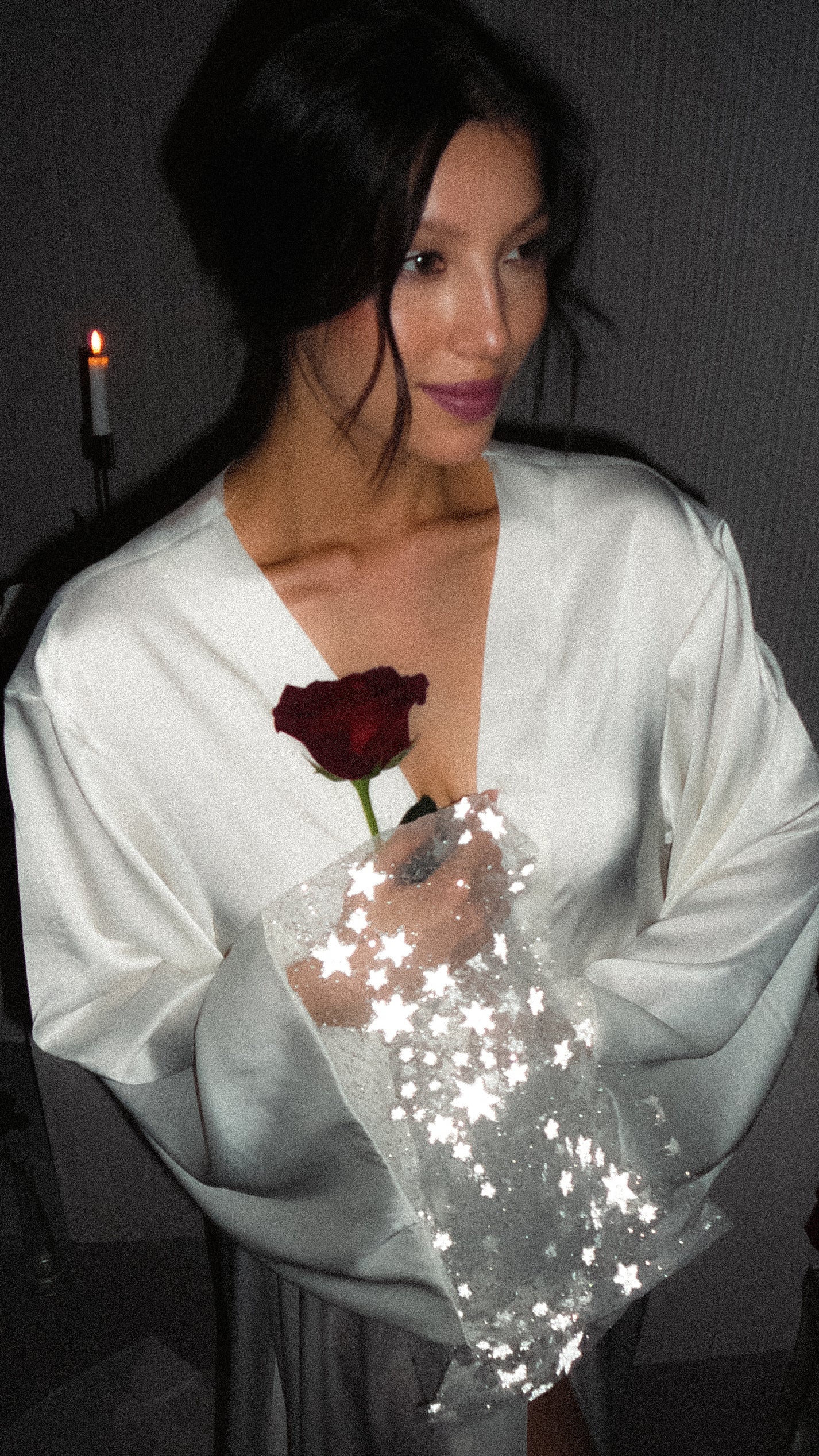 Silk Bridal Robe, Celestial Kimono, Starry Wedding Robe with Butterfly ...