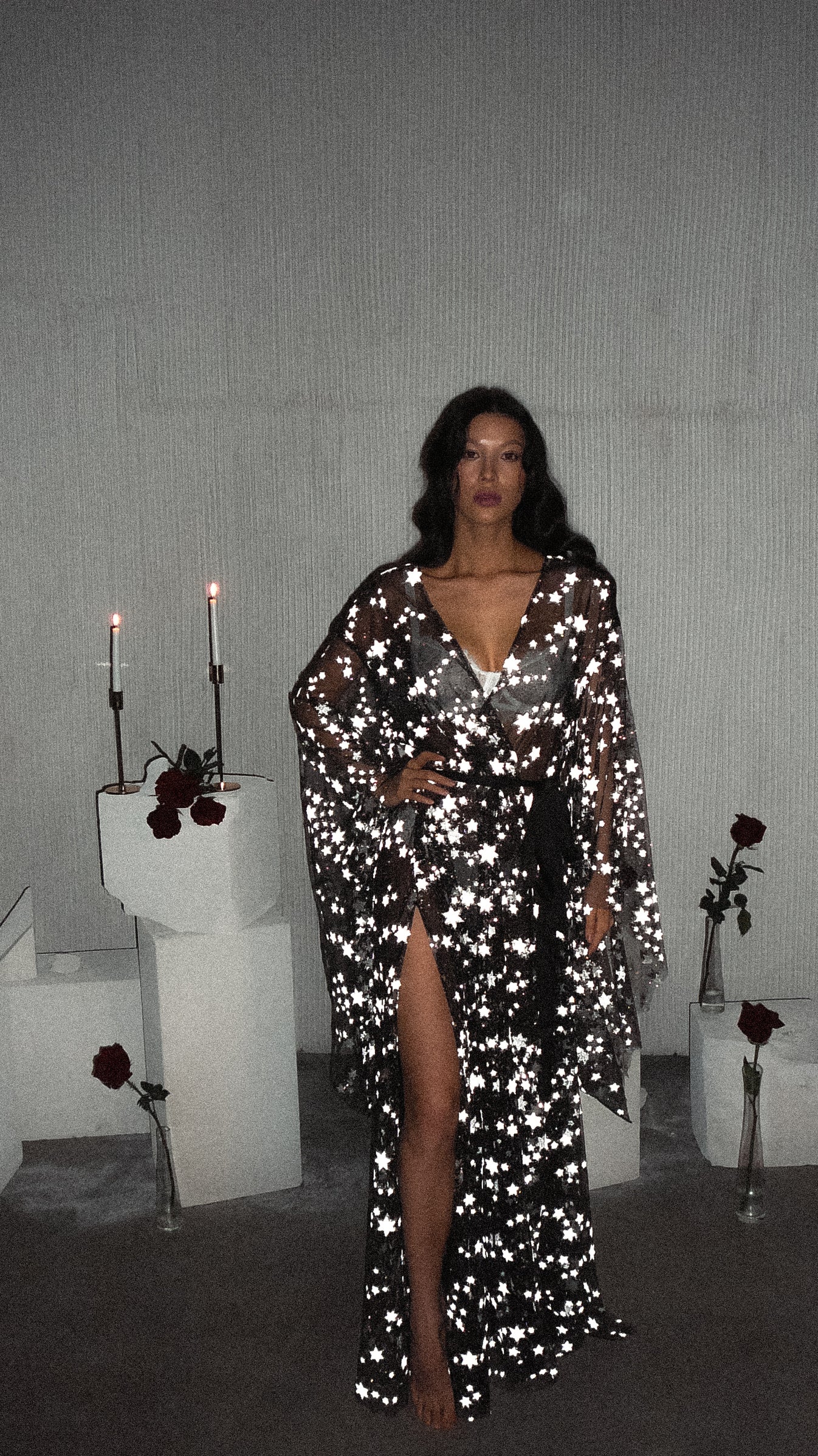 Black Bridal Robe, Celestial Kimono, Starry Wedding Robe – Perfect ...