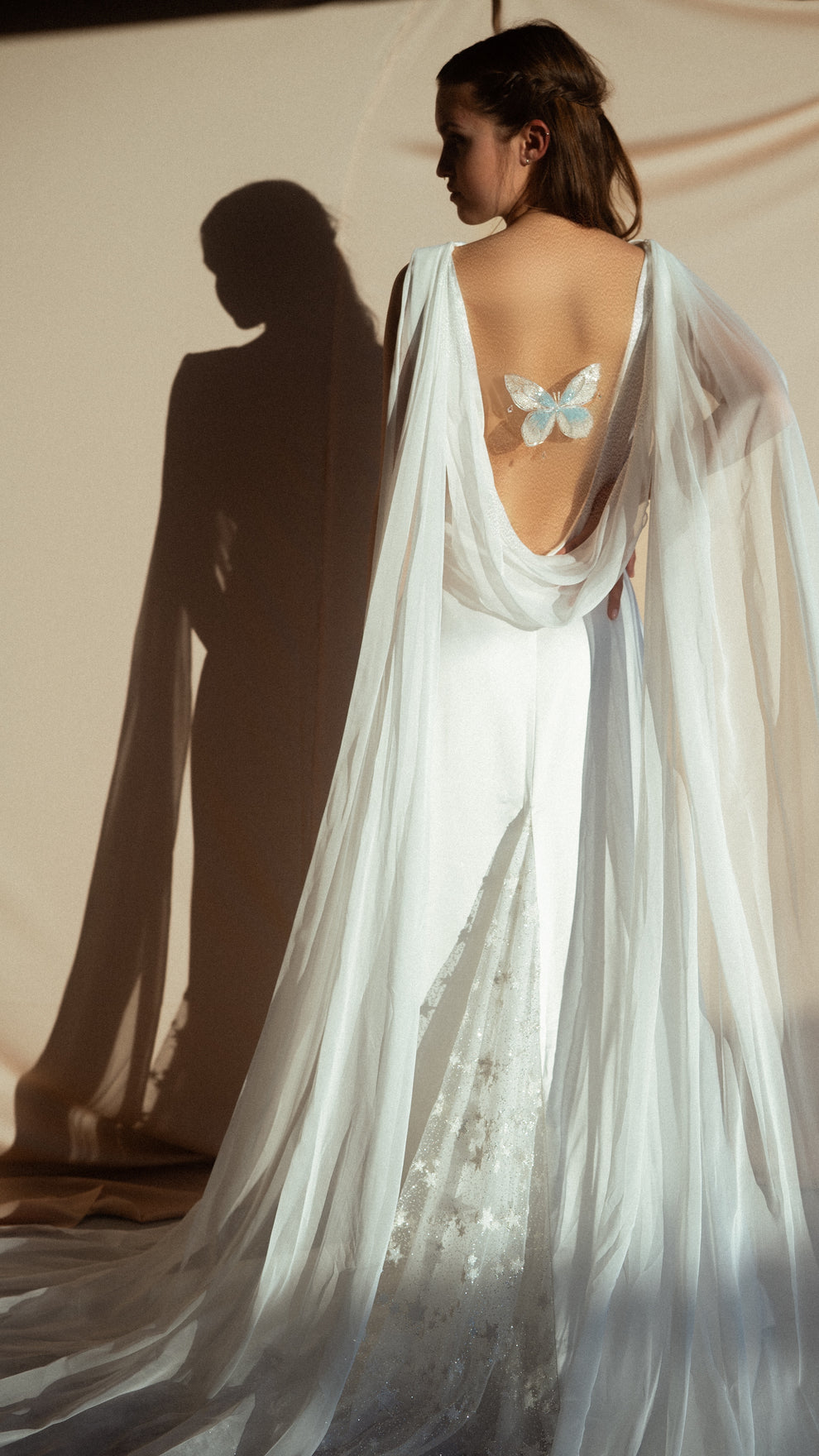 Aurora: Ethereal Satin and Silk Chiffon Wedding Gown | Customizable, Size-Inclusive Luxury ...