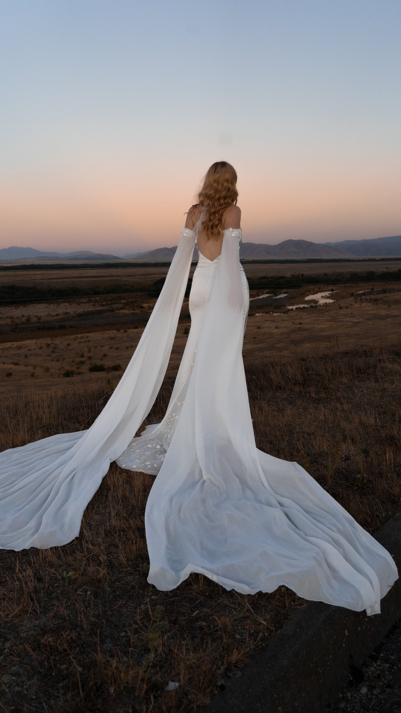 Elegant Ethereal Fairytale Long Sleeve Wedding Dress with Criss Cross ...
