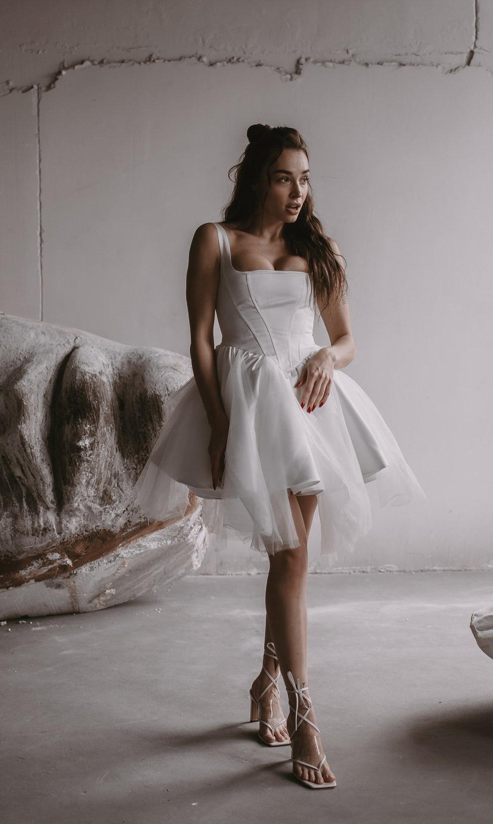 Swan: Corset Satin Bridal Mini | Simple Reception & Courthouse Wedding ...